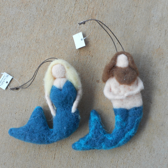HomArt | Holiday | Coastal Wooly Mermaid Merman Ornaments | Poshmark